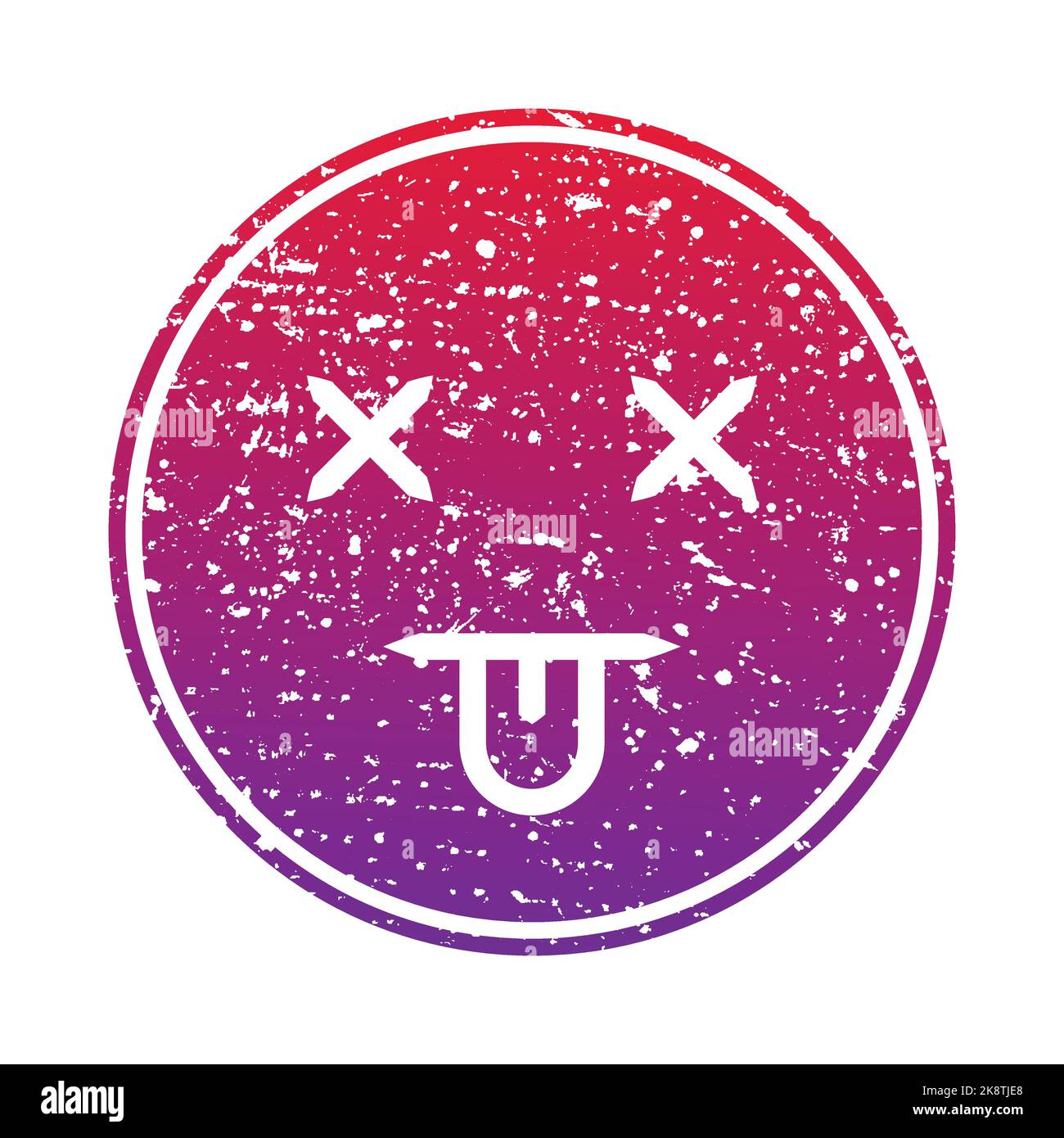 Funny emoji with gritty texture artwork design. EPS 10, Editable ...