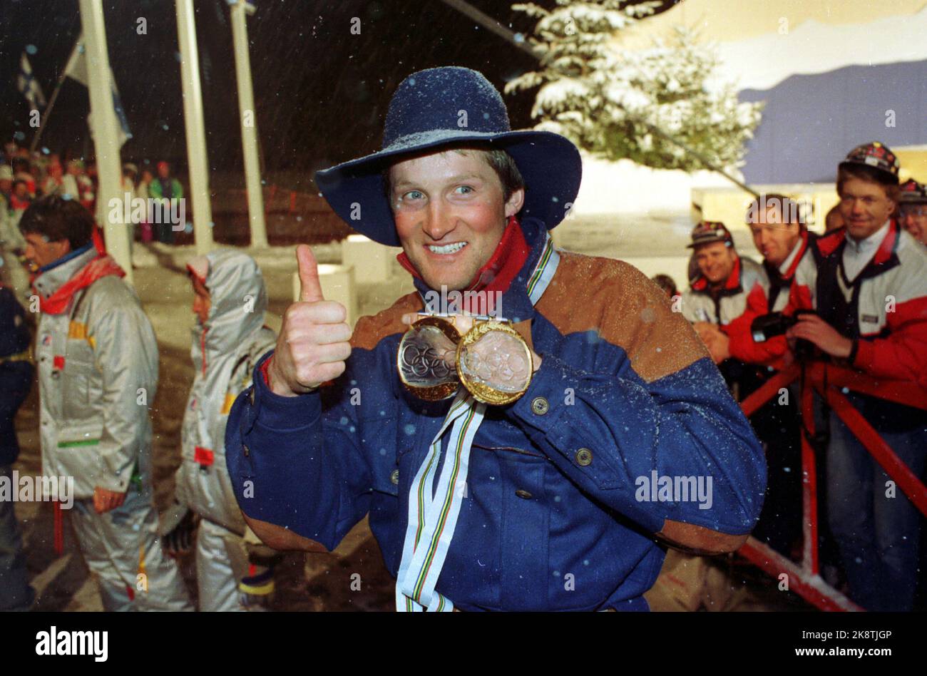 Albertville 19920213 Olympic-92 Albertville, prize giving, cross-country skiing, 10 km for men ...