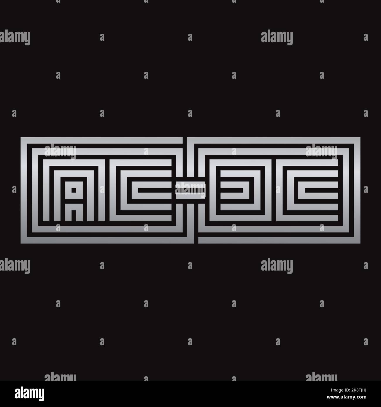 Acdc Lettering Maze Typography Design Vector Illustration. Editable ...