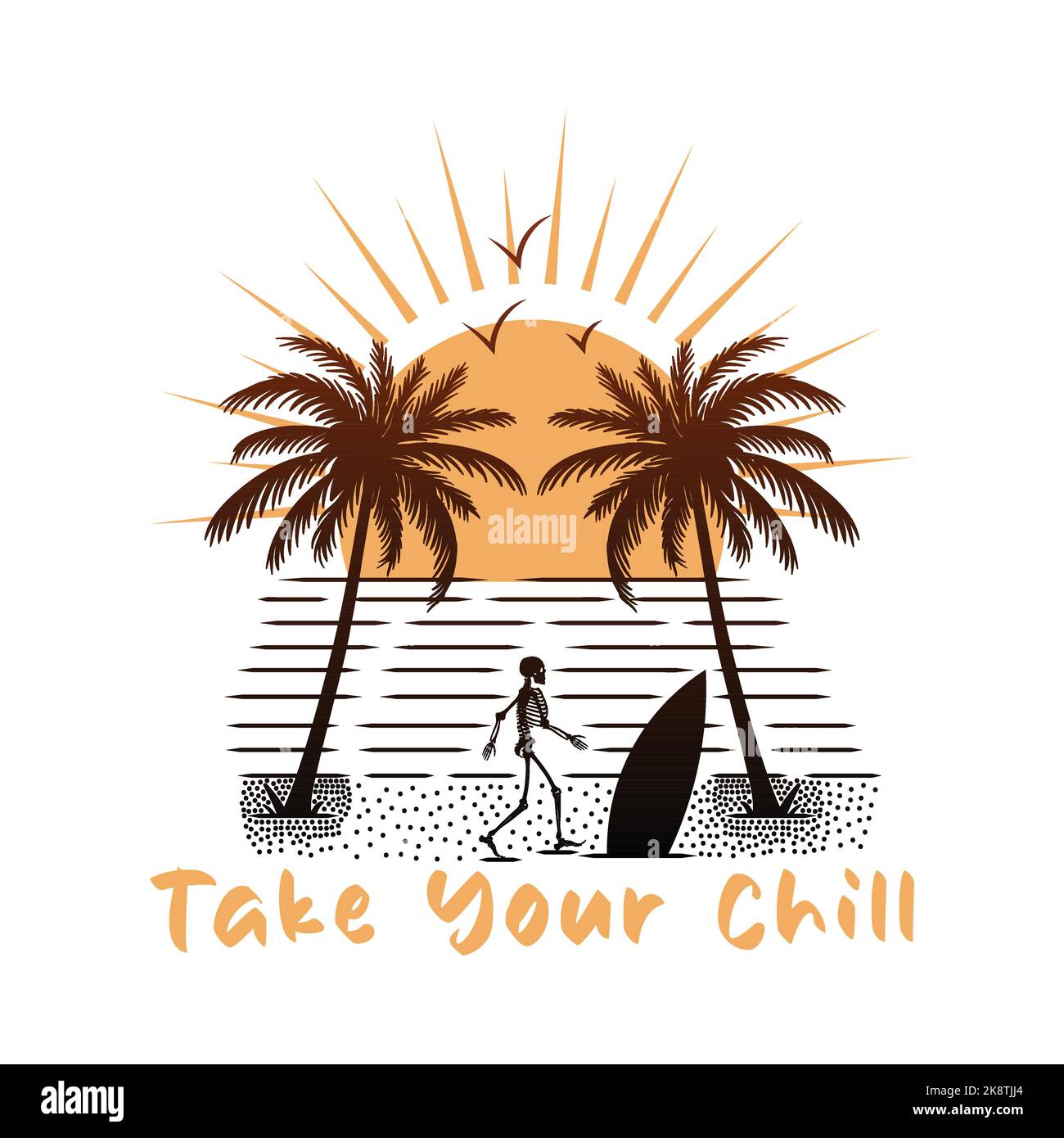 Take your chill. Summer theme illustration. Editable, vector ...
