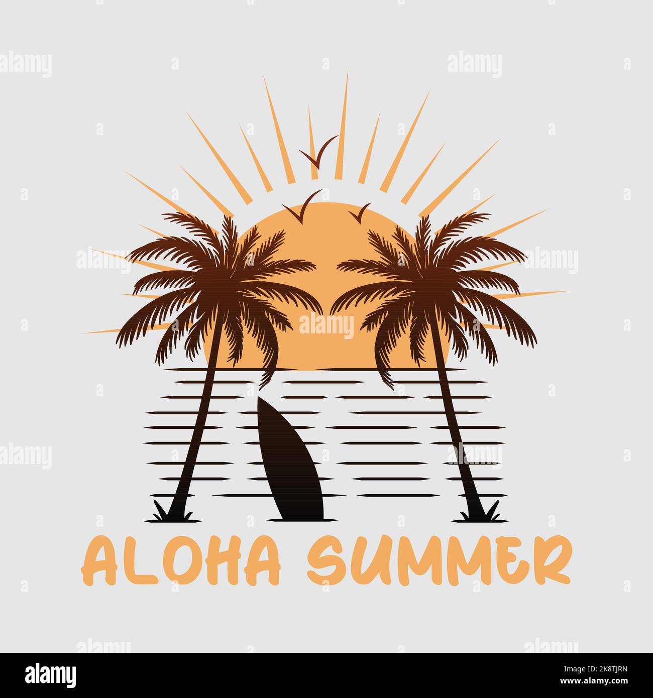 Aloha Summer. Summer theme illustration. Editable, vector illustration ...