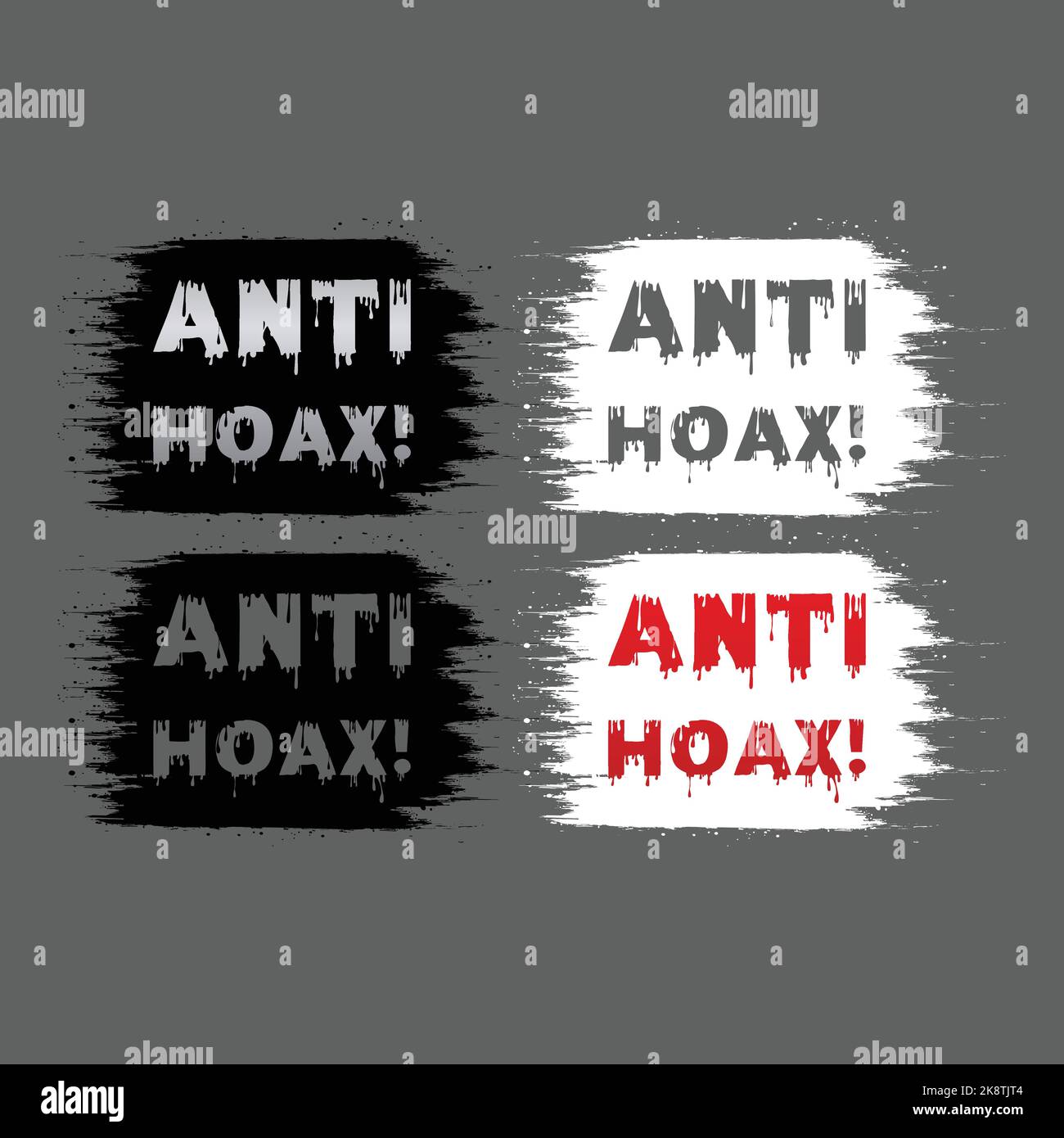 Anti hoax. Typography text effect with paint texture background. EPS 10 ...
