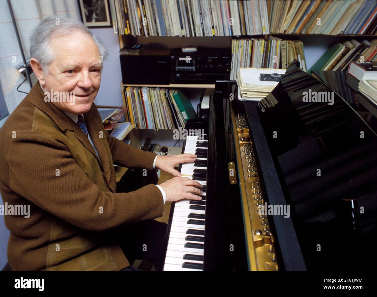 Oslo 19860130. Pianist Robert Riefling plays at the grand piano. Photo ...
