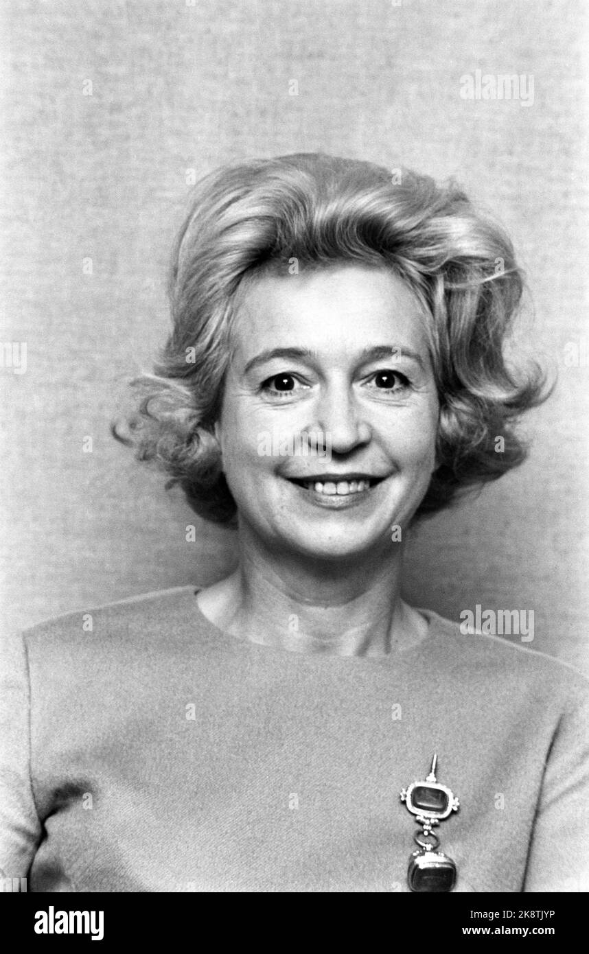 Oslo November 1966 Actor Wenche Foss is designed by ten different ...