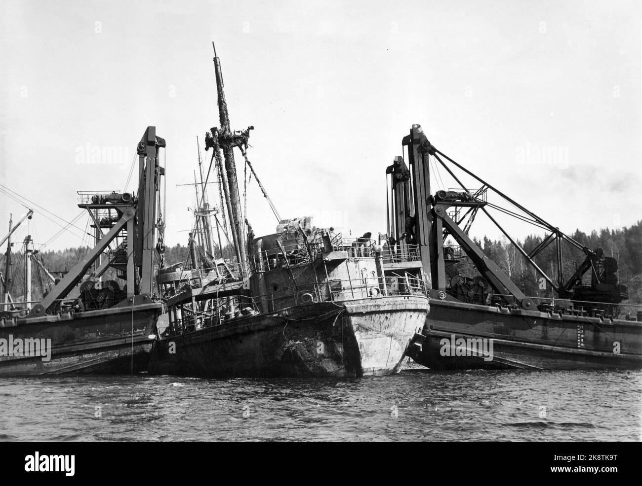 Drøbak; The Danube prison ship that was lowered during the war by the ...