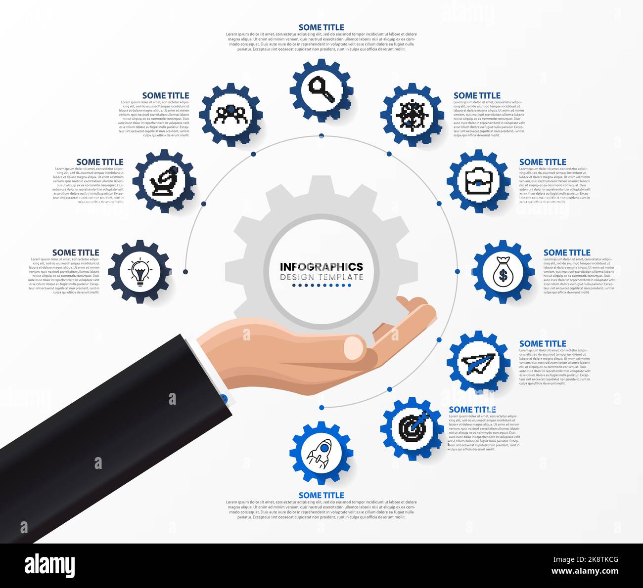 Infographic design template. Creative concept with 10 steps. Can be ...