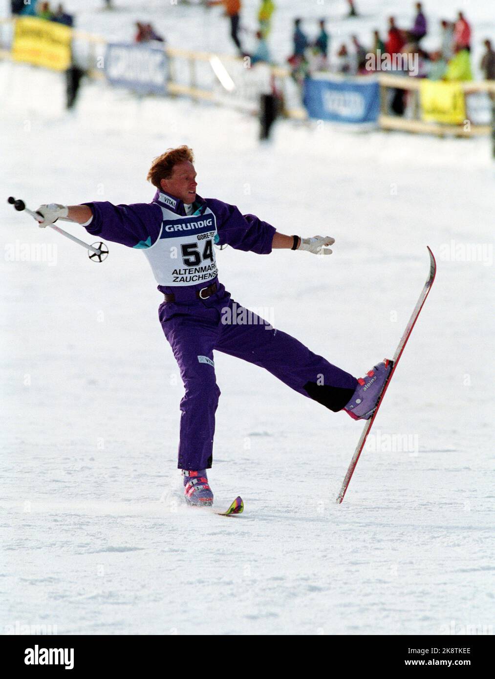 Altenmarkt austria 19920314 rune kristiansen in action hi-res stock ...