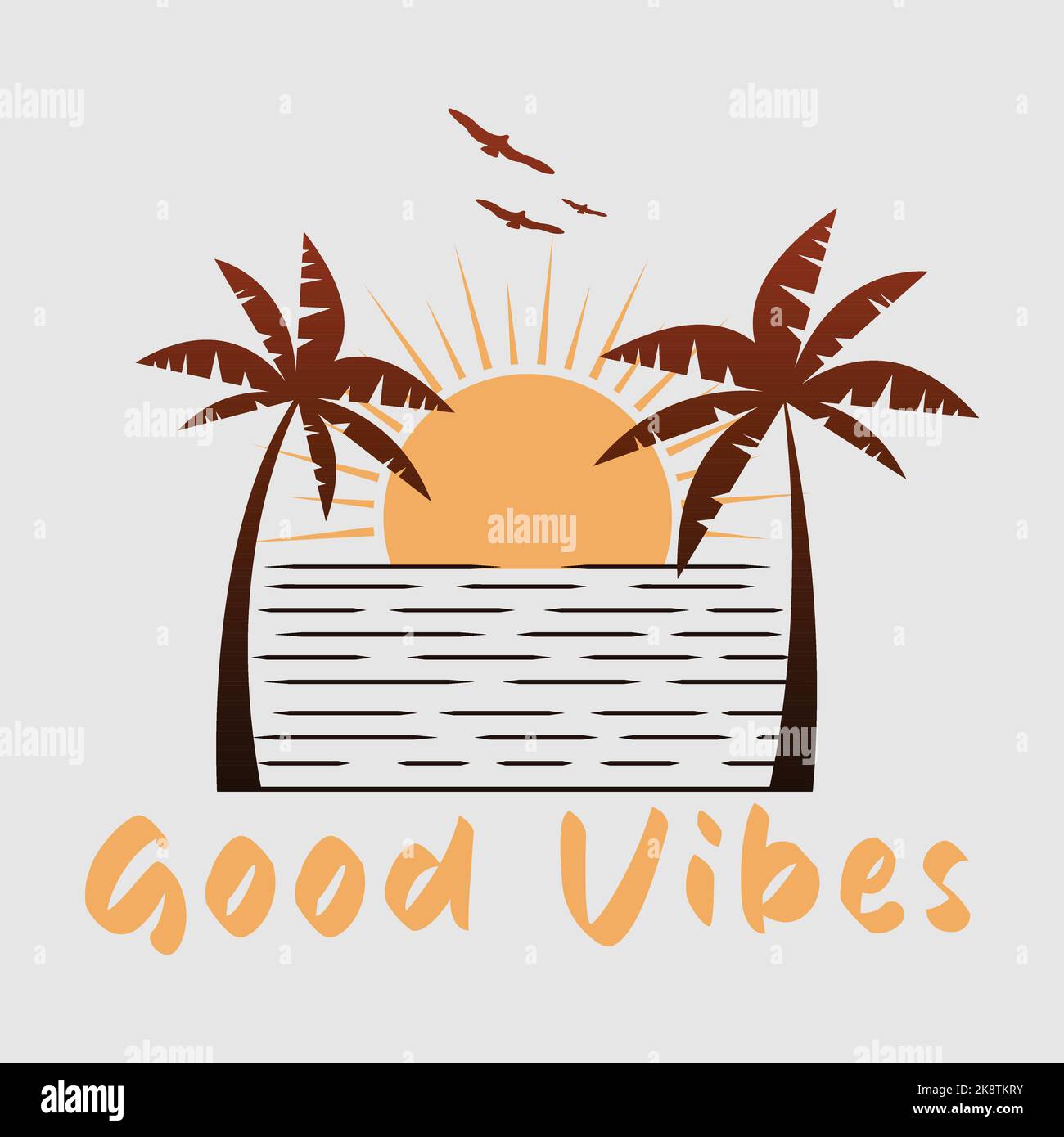 Good Vibes. Summer theme illustration. Editable, vector illustration ...