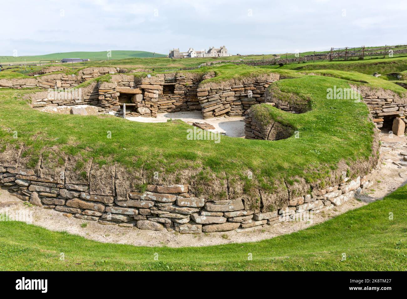 Skara Brae, stone-built Neolithic settlement, located on the Bay of ...