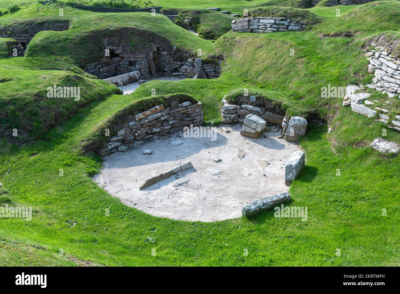 Skara Brae, stone-built Neolithic settlement, located on the Bay of ...
