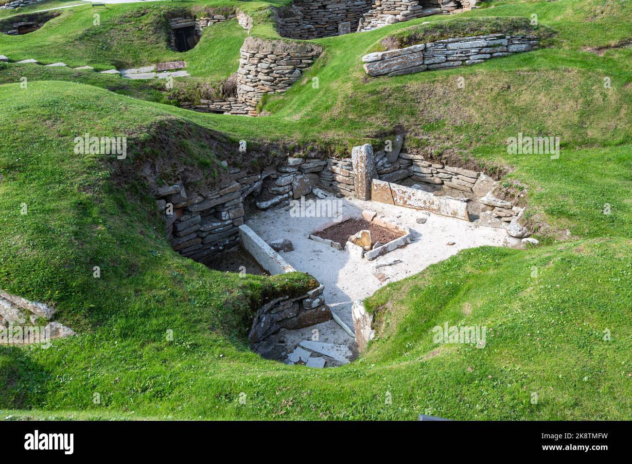 Skara Brae, stone-built Neolithic settlement, located on the Bay of ...