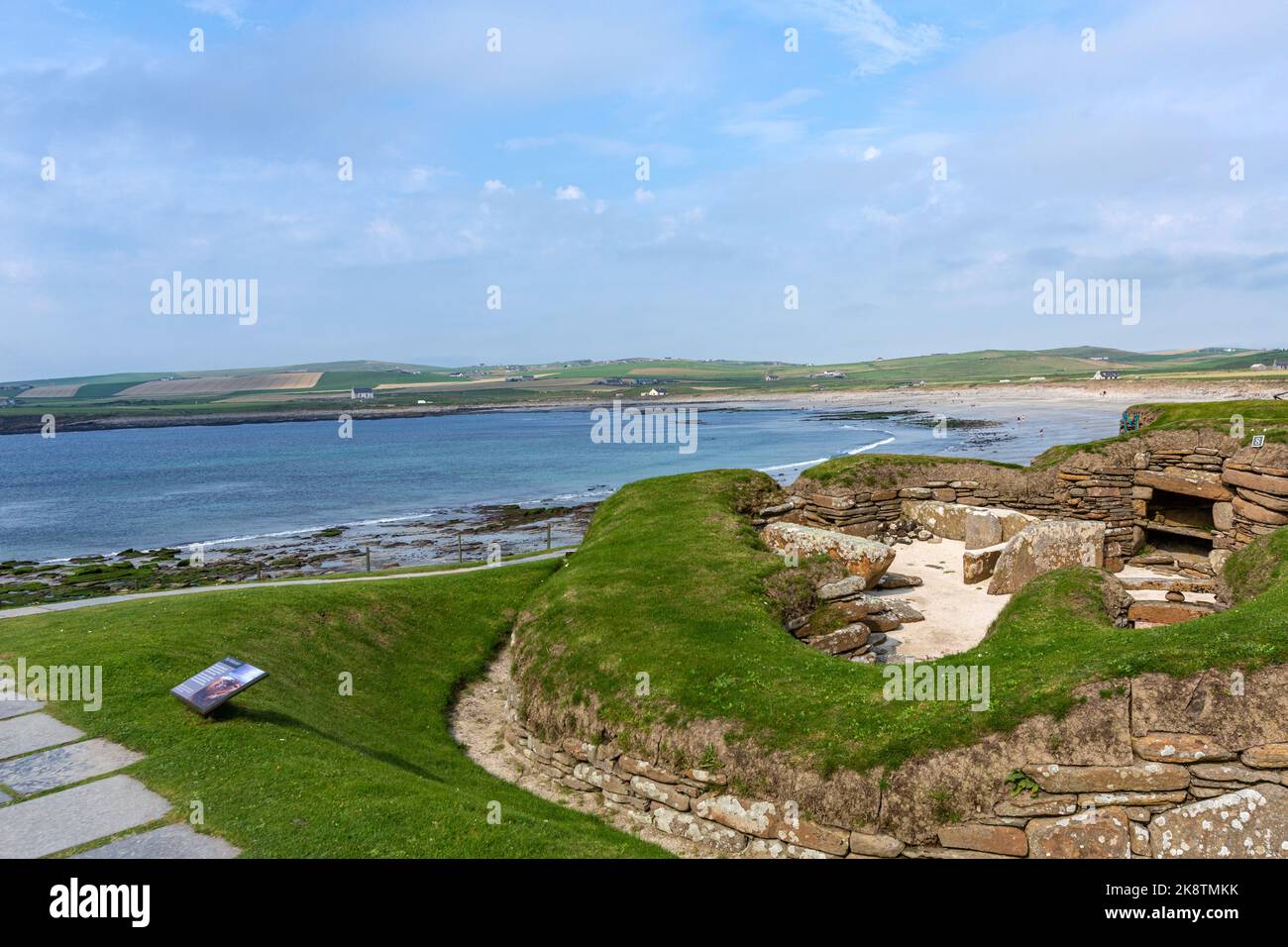 Skara Brae, stone-built Neolithic settlement, located on the Bay of ...