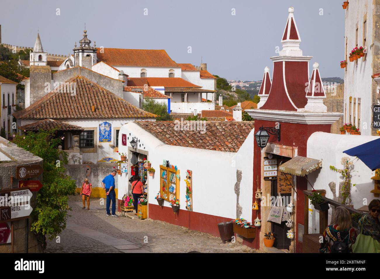 Portugal, Obidos, historic small town Stock Photo - Alamy