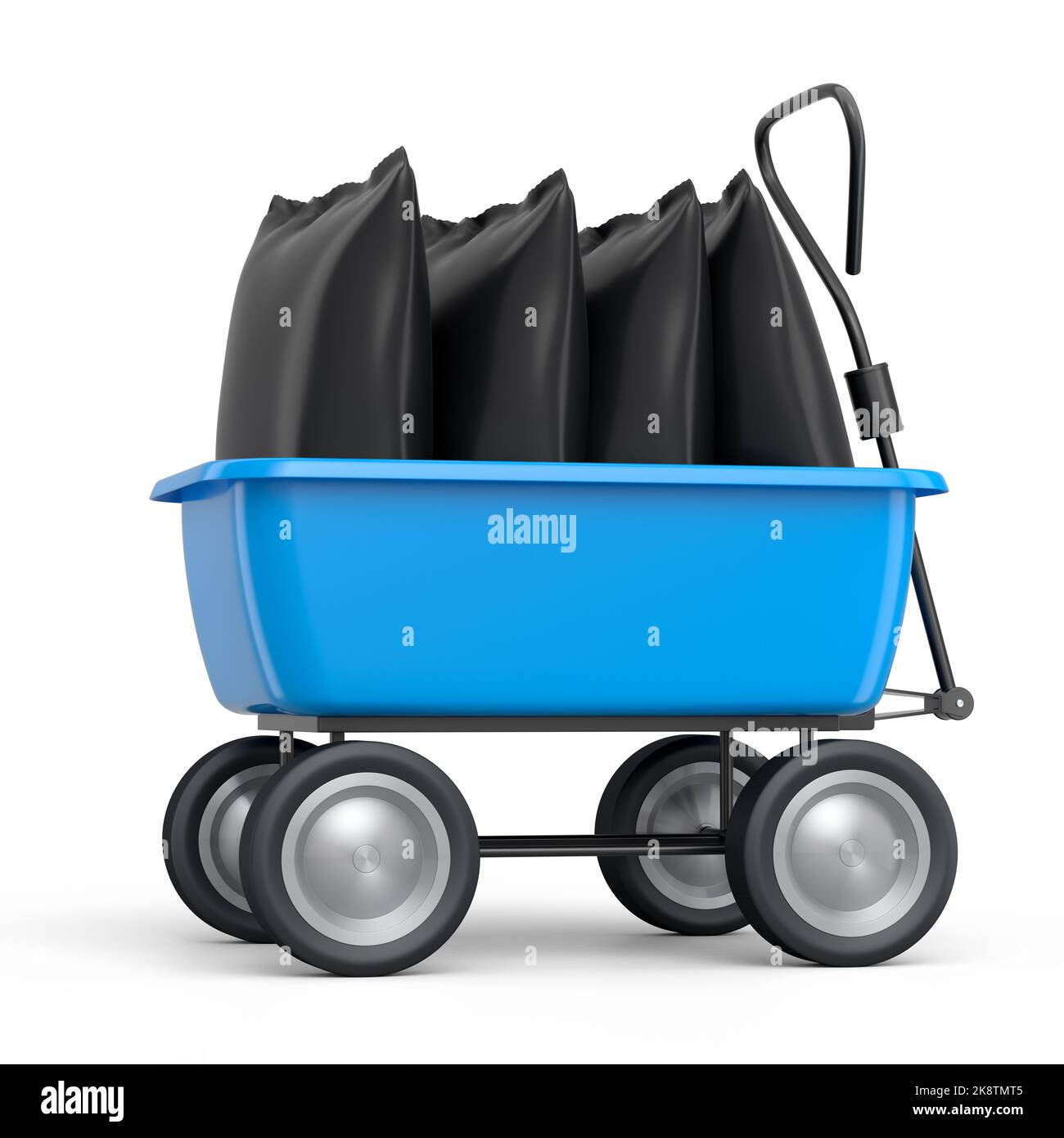 Garden wheelbarrow isolated on white background. Handcart or cart with ...