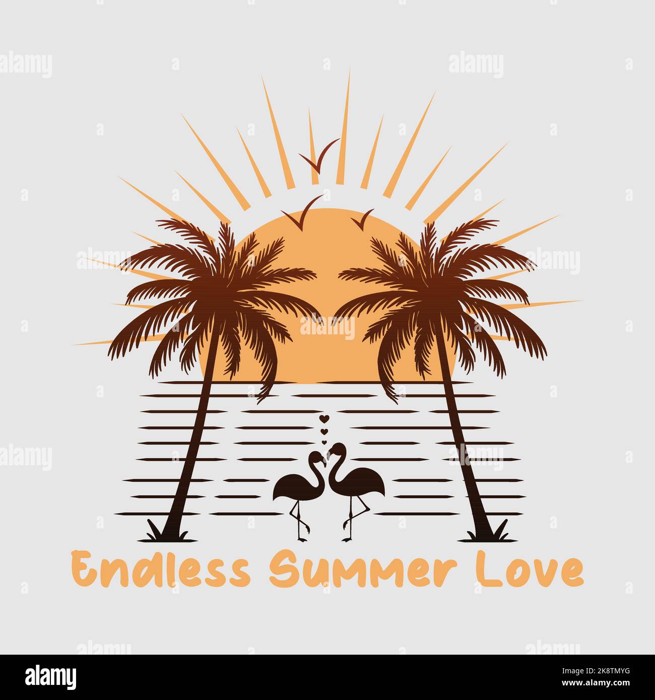 Endless Summer Love. Summer theme illustration. Editable, vector ...
