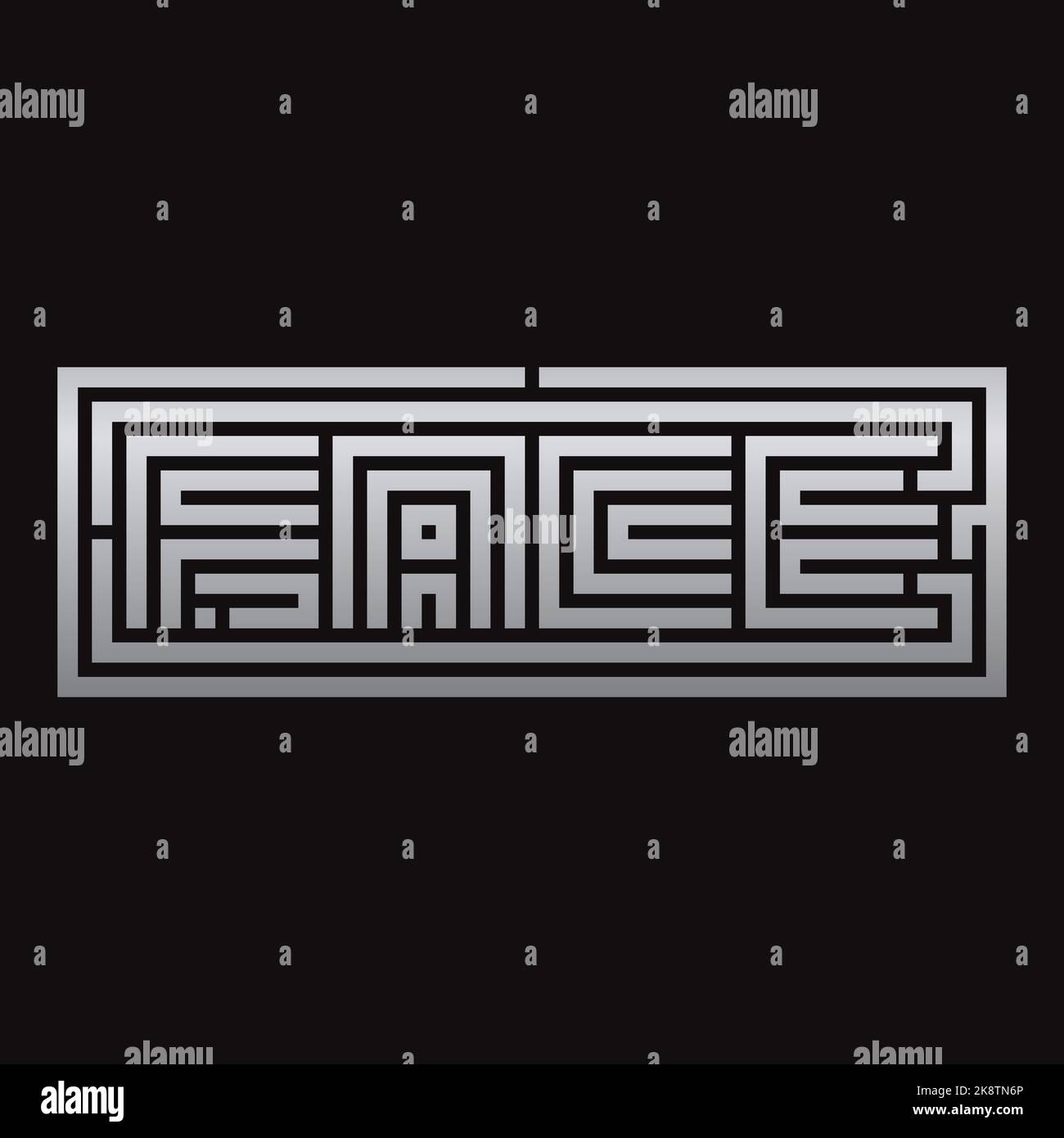 Face Lettering Maze Typography Design Vector Illustration. Editable ...