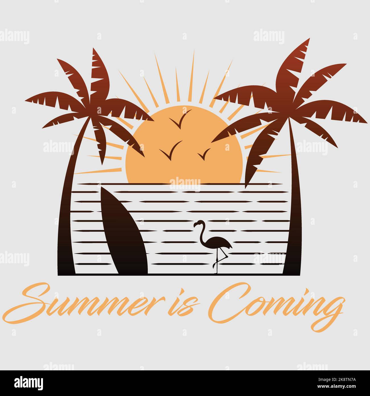 Summer is coming. Summer theme illustration. Editable, vector ...