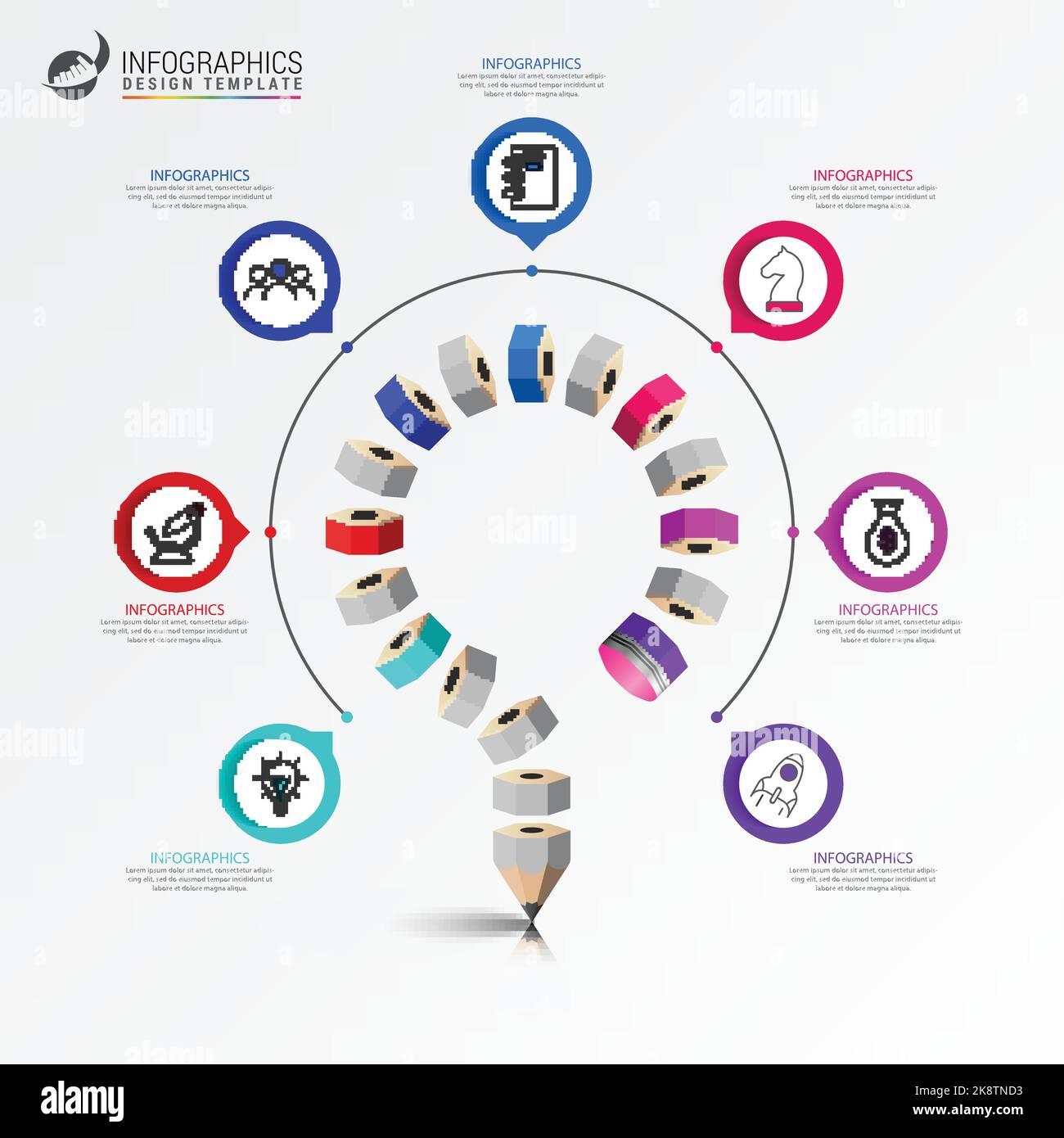 Infographic design template. Education concept with 7 steps. Can be ...