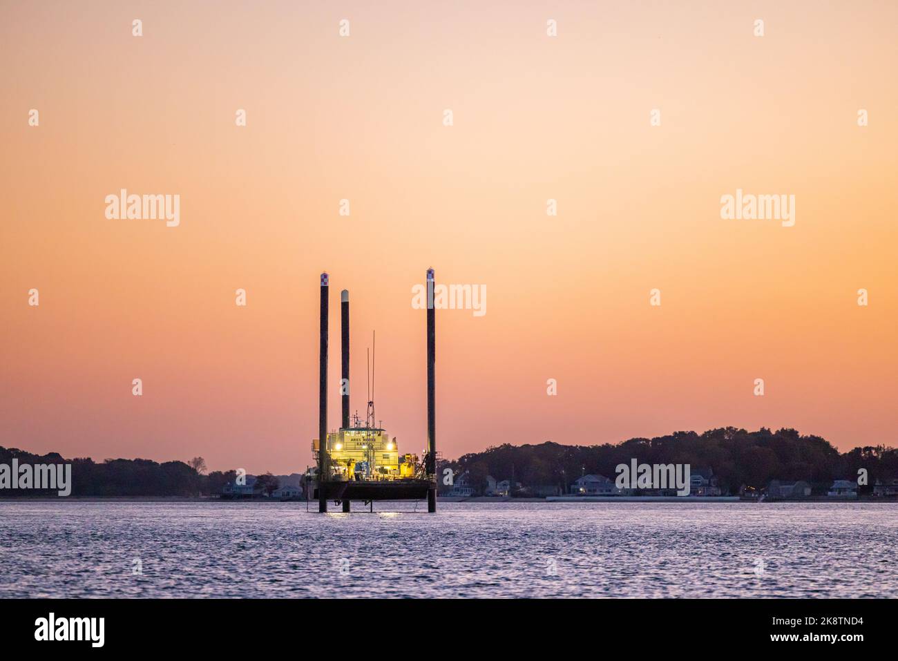 Veriozon's boat, Aries Marine, Ram VII off the coast of Greenport, NY ...