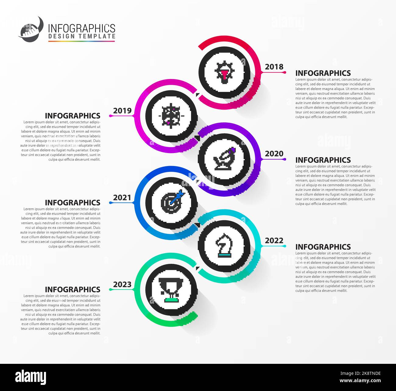 Infographic design template. Timeline concept with 6 steps. Can be used ...