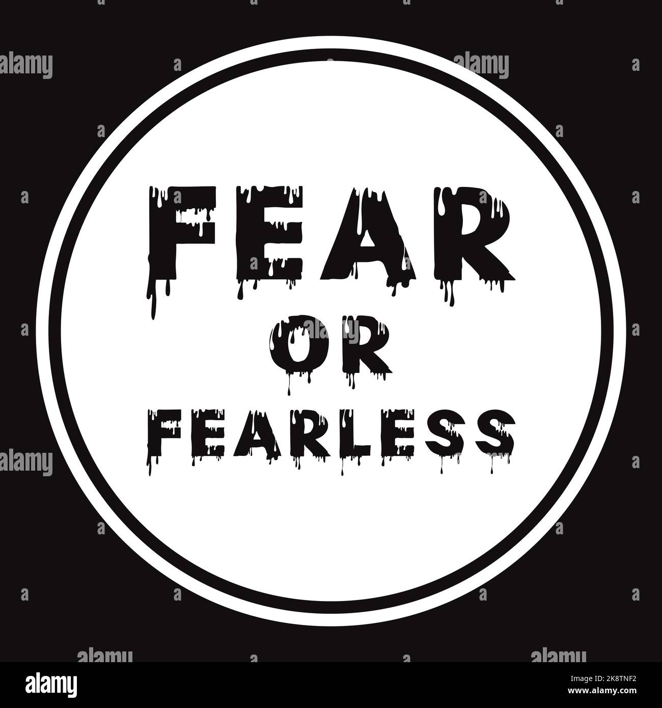 Fear or fearless typography text effect with paint texture background ...