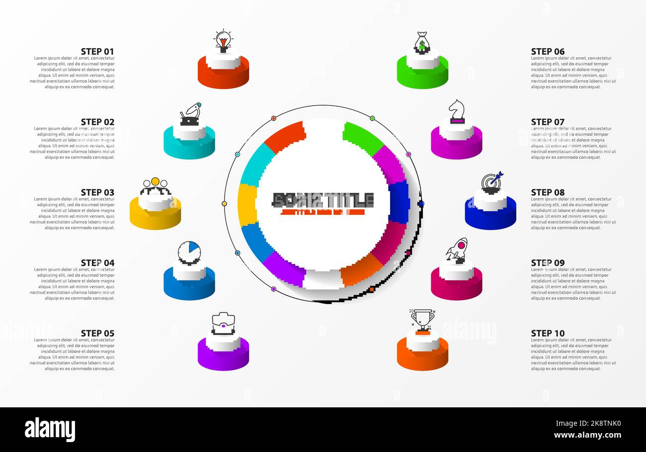 Infographic design template. Creative concept with 10 steps. Can be ...