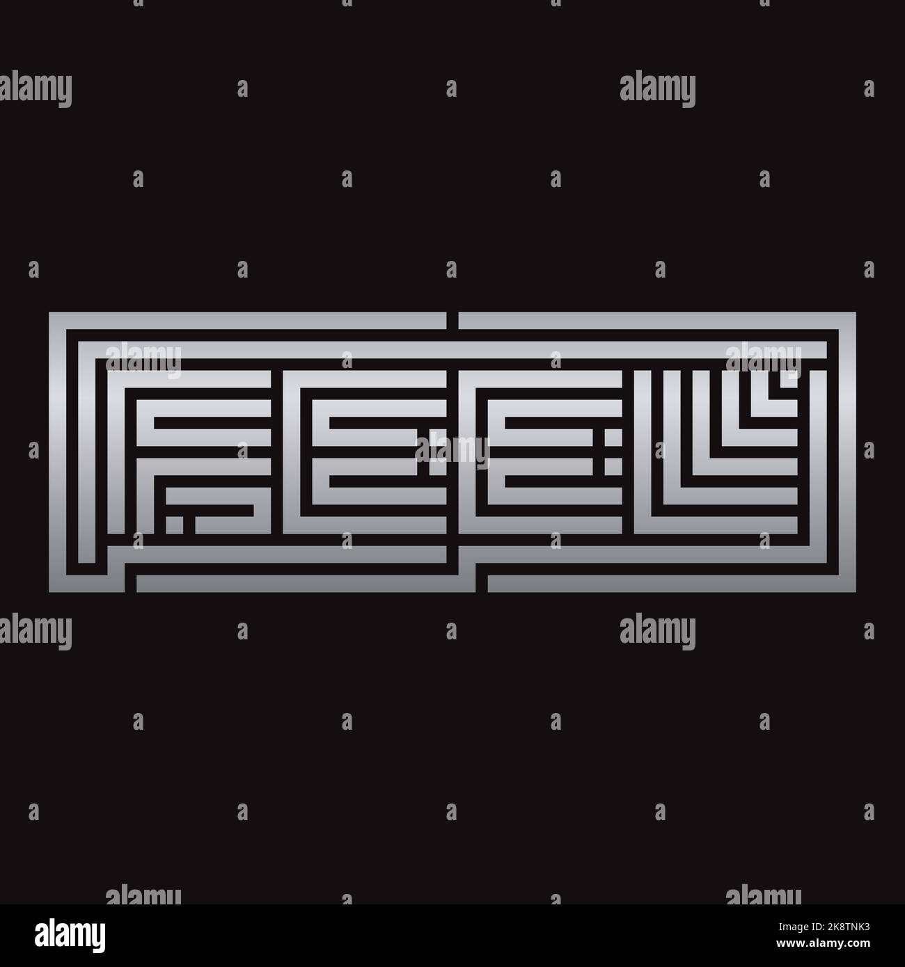 Feel Lettering Maze Typography Design Vector Illustration. Editable ...