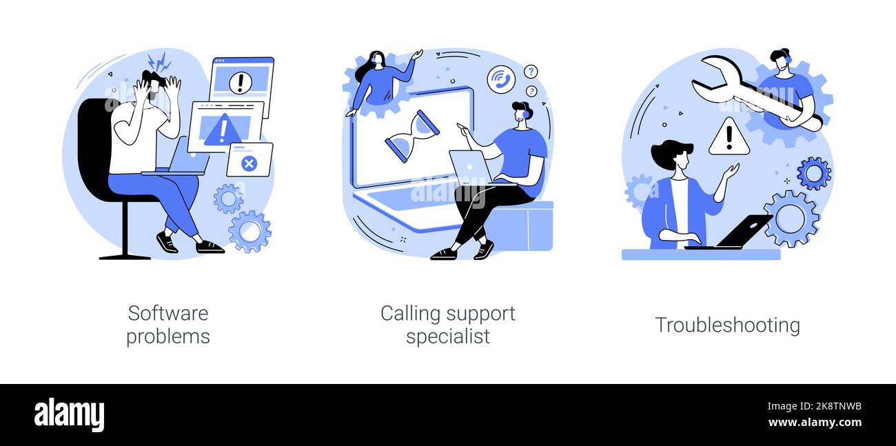 Software support line isolated cartoon vector illustrations se Stock ...