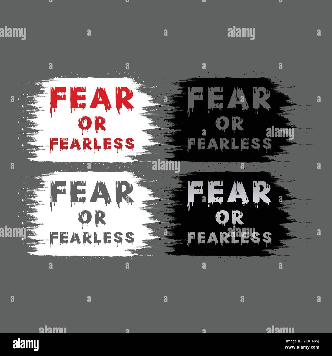 Fear or fearless typography text effect with paint texture background ...