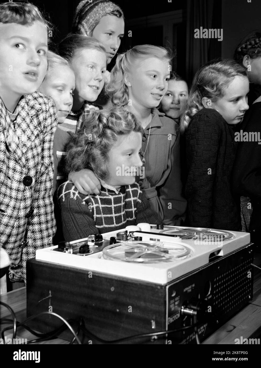Oslo December 1949. The magnetophone is introduced in Norway. It is the ...