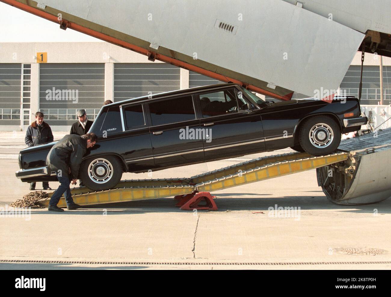 Gardermoen. Russian President Boris Yeltsin's state visit to Norway ...