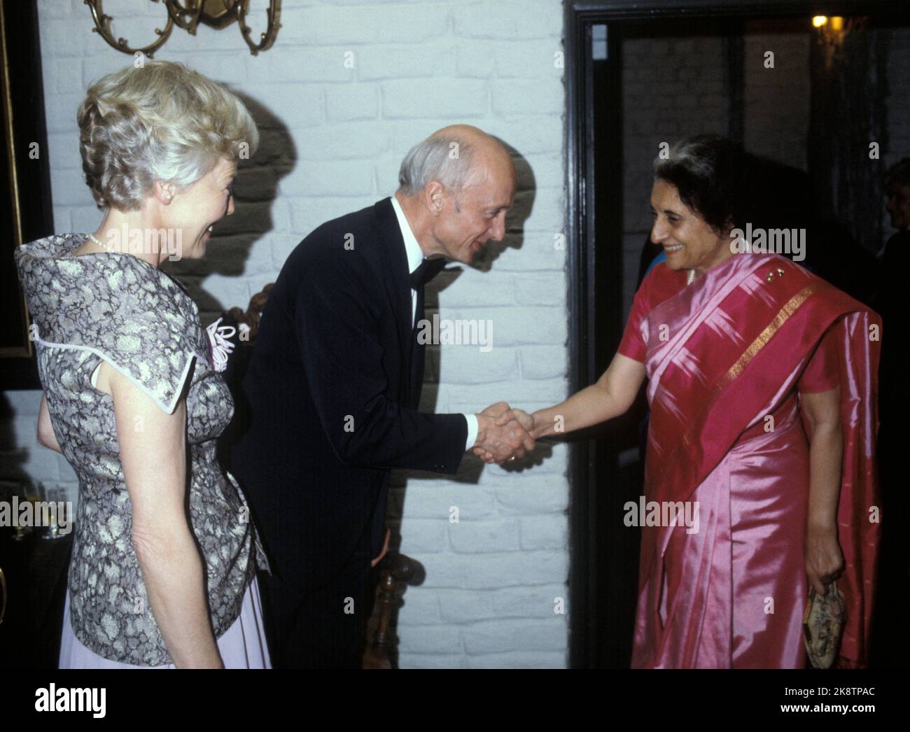 Oslo June 1983. Prime Minister Indira Gandhi visits Norway. Here with ...