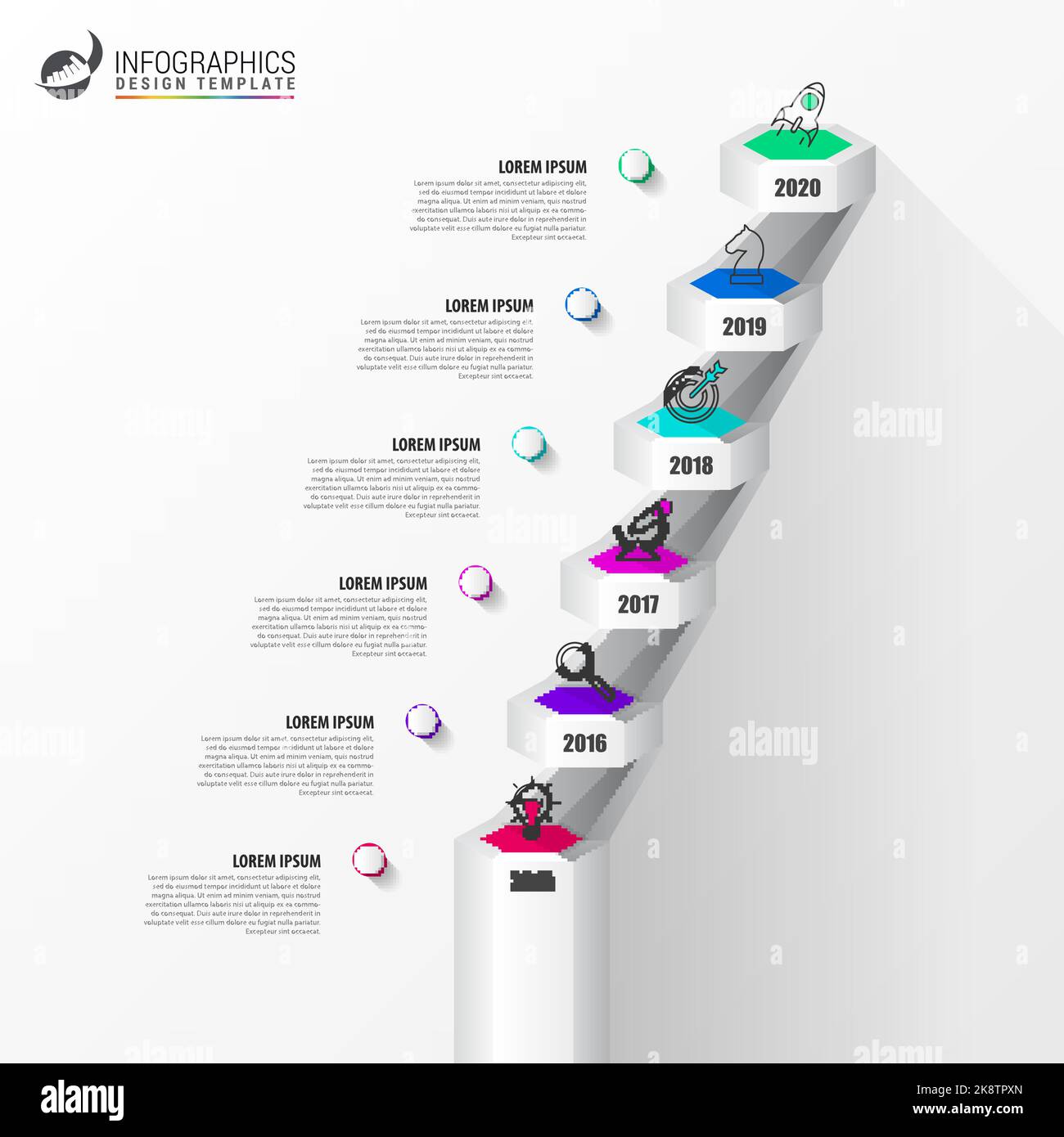 Infographic design template. Timeline concept with 6 steps. Can be used ...