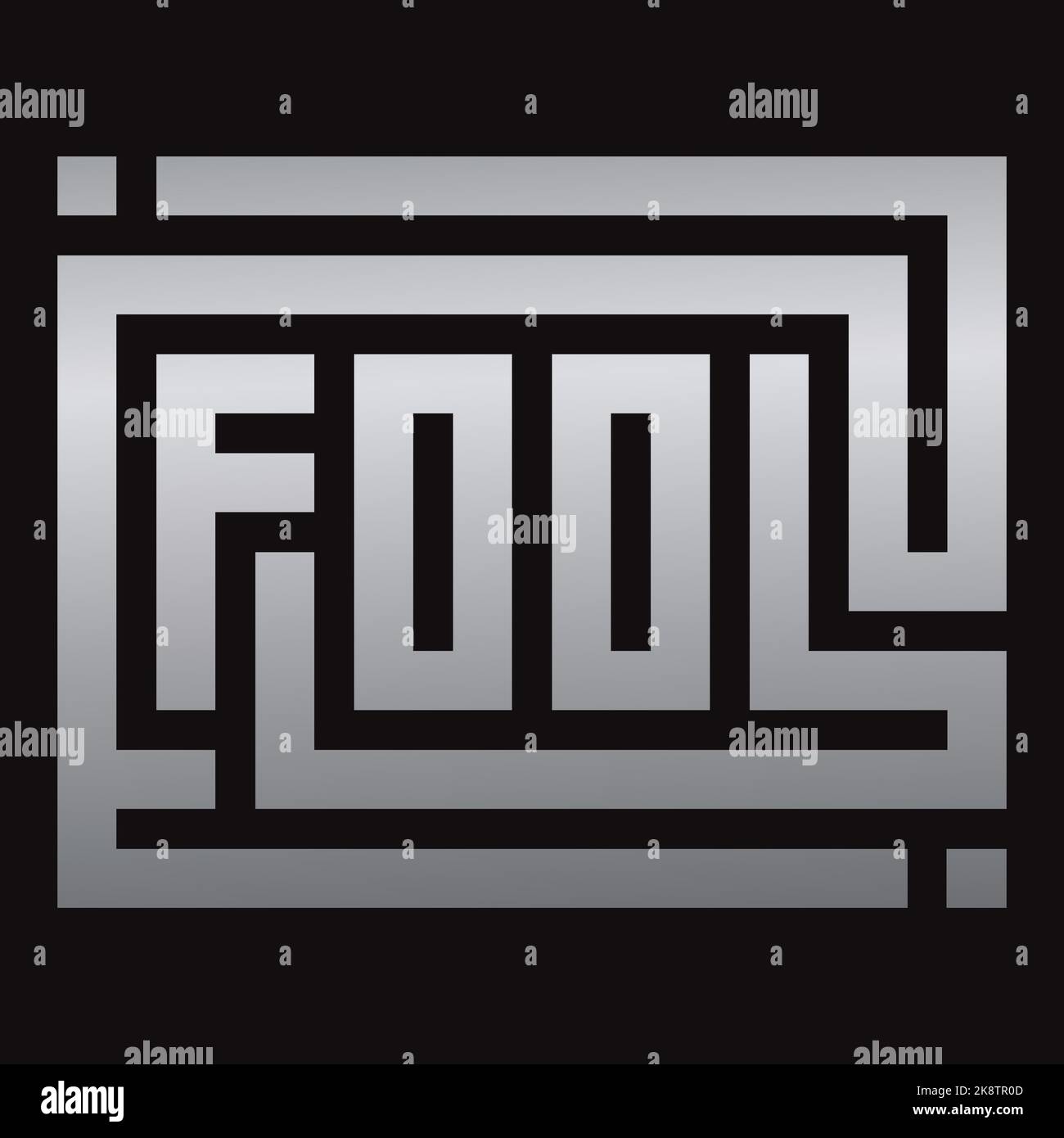 Fool Lettering Maze Typography Design Vector Illustration. Editable ...
