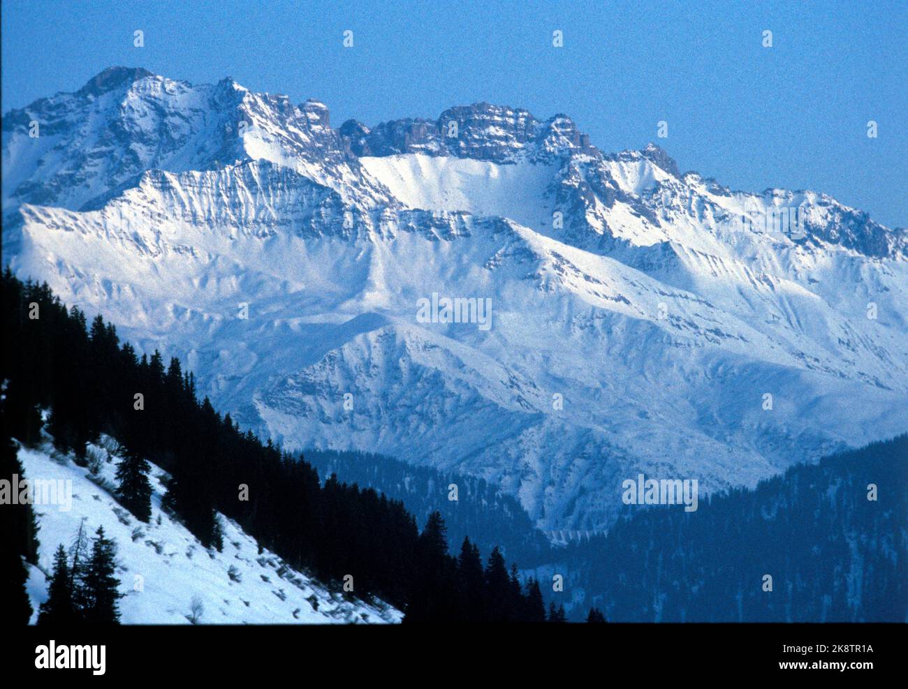 Les Saisies, France 19920221 Olympics in Albertville. Alpine landscape at Les Saisies. Photo ...