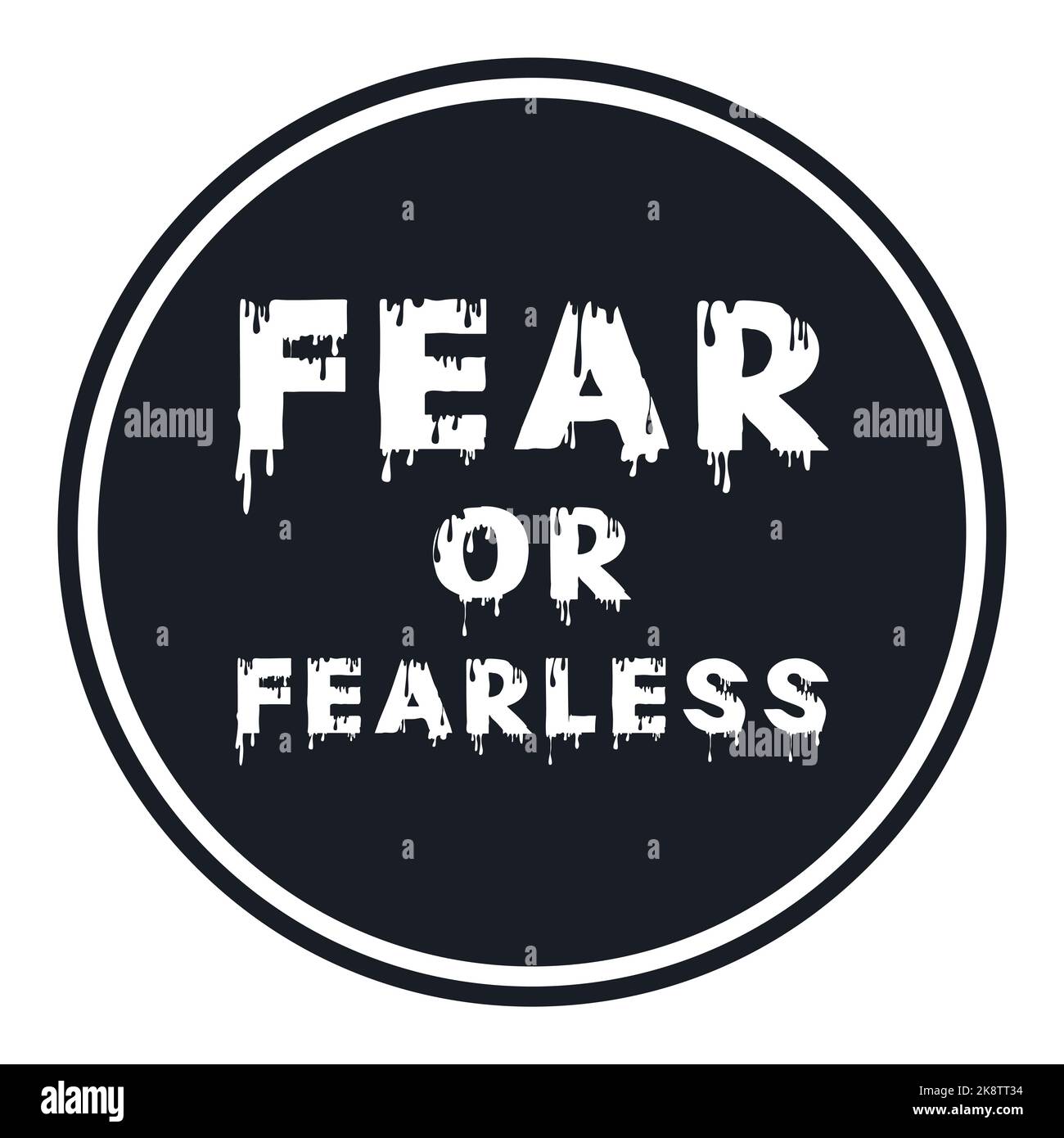 Fear or fearless typography text effect with paint texture background ...