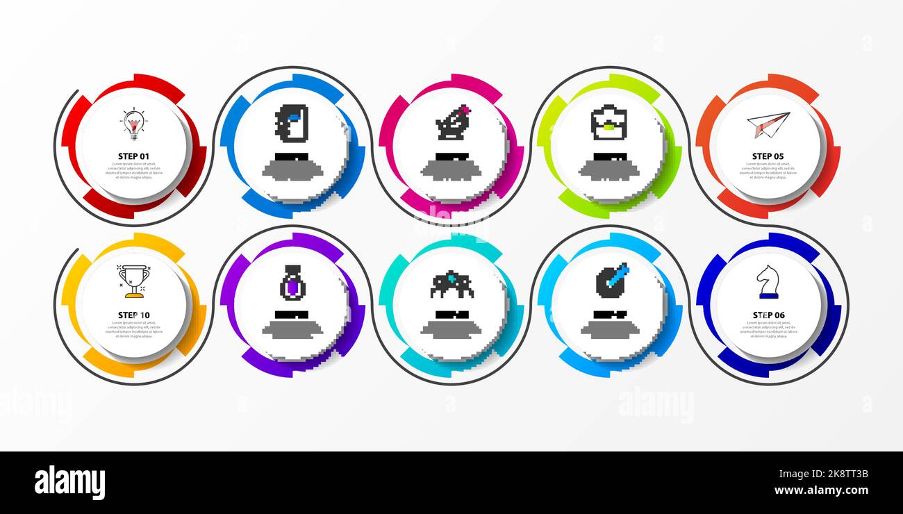 Infographic design template. Creative concept with 10 steps. Can be ...