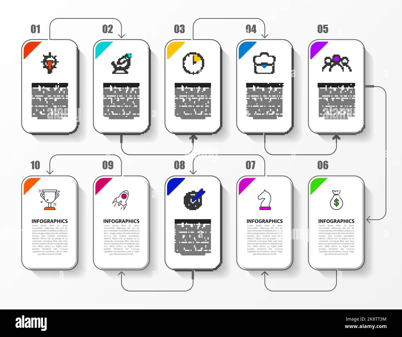 Infographic design template. Creative concept with 10 steps. Can be ...