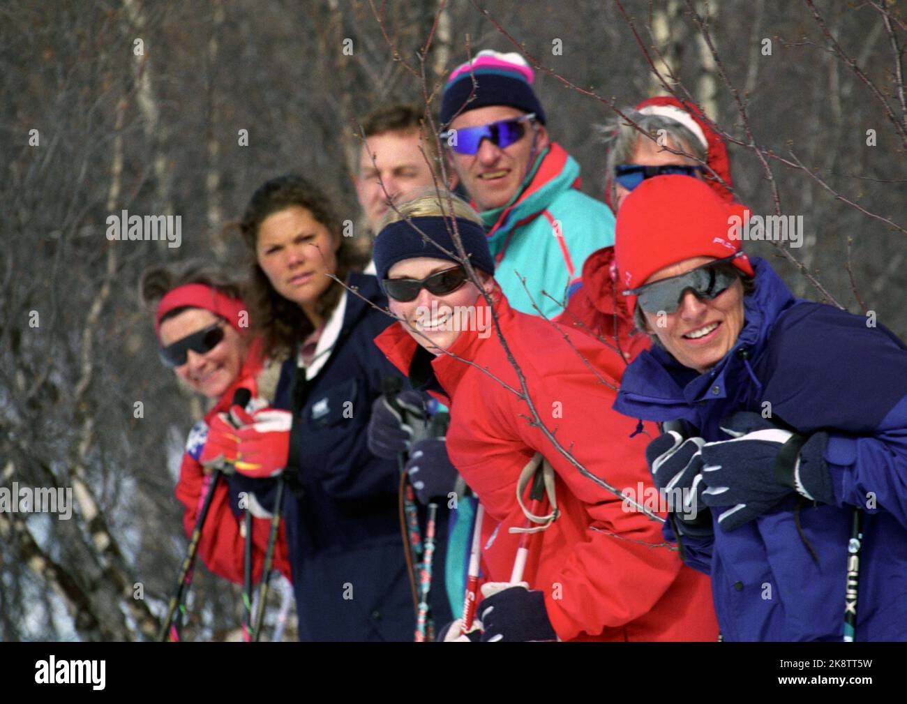 Sikkilsdalen April 17, 1995. Cathrine Knudsen on holiday in ...