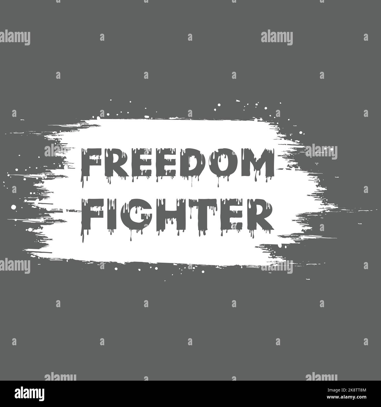 Freedom fighter. Typography text effect with paint texture background ...