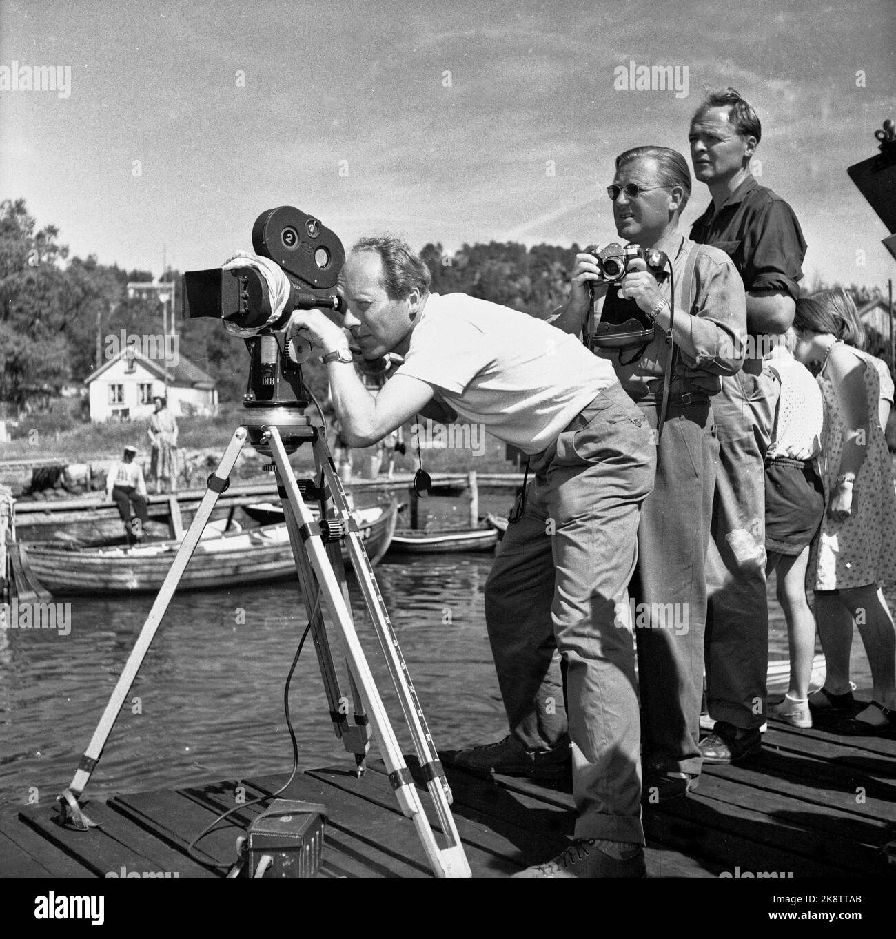 Hankø in the summer of 1956. Recording Norway's first feature film in ...