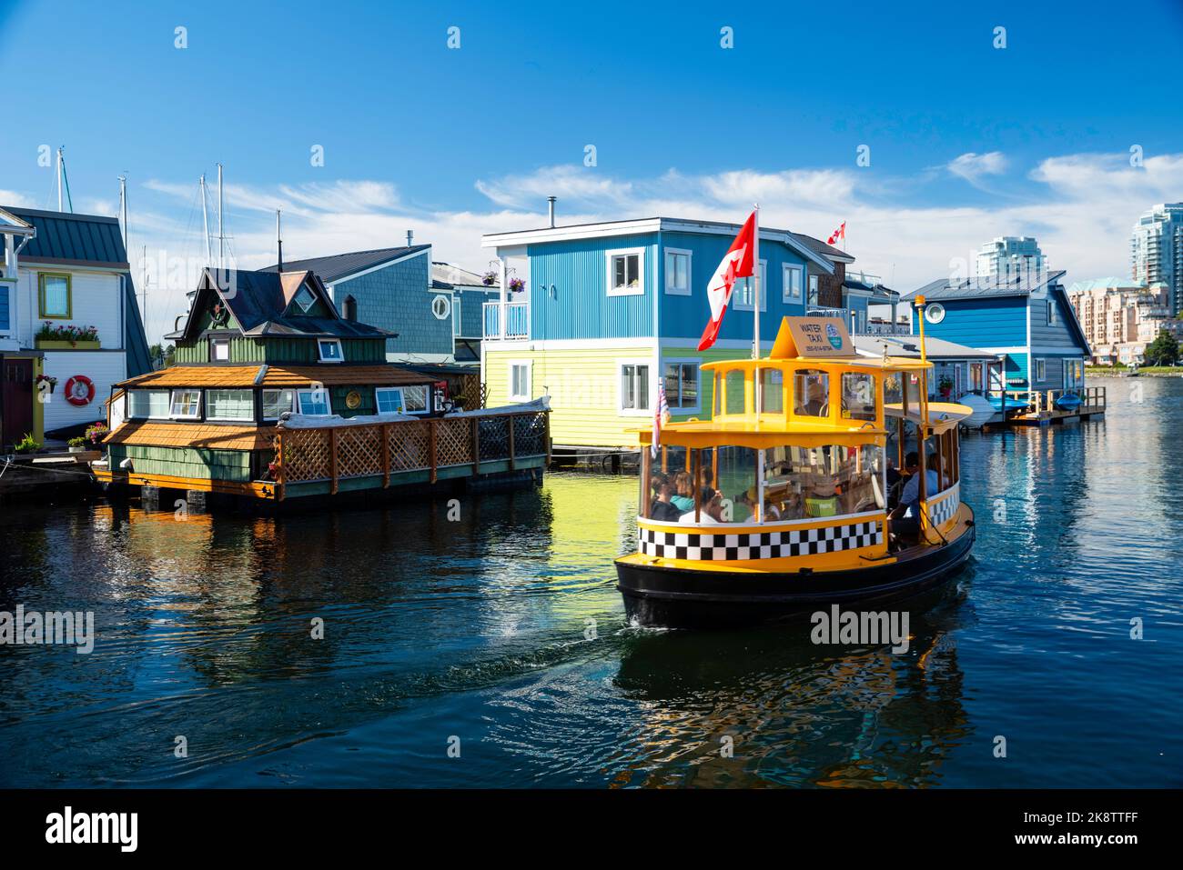 Photograph of floating homes on Victoria's waterfront. Victoria ...
