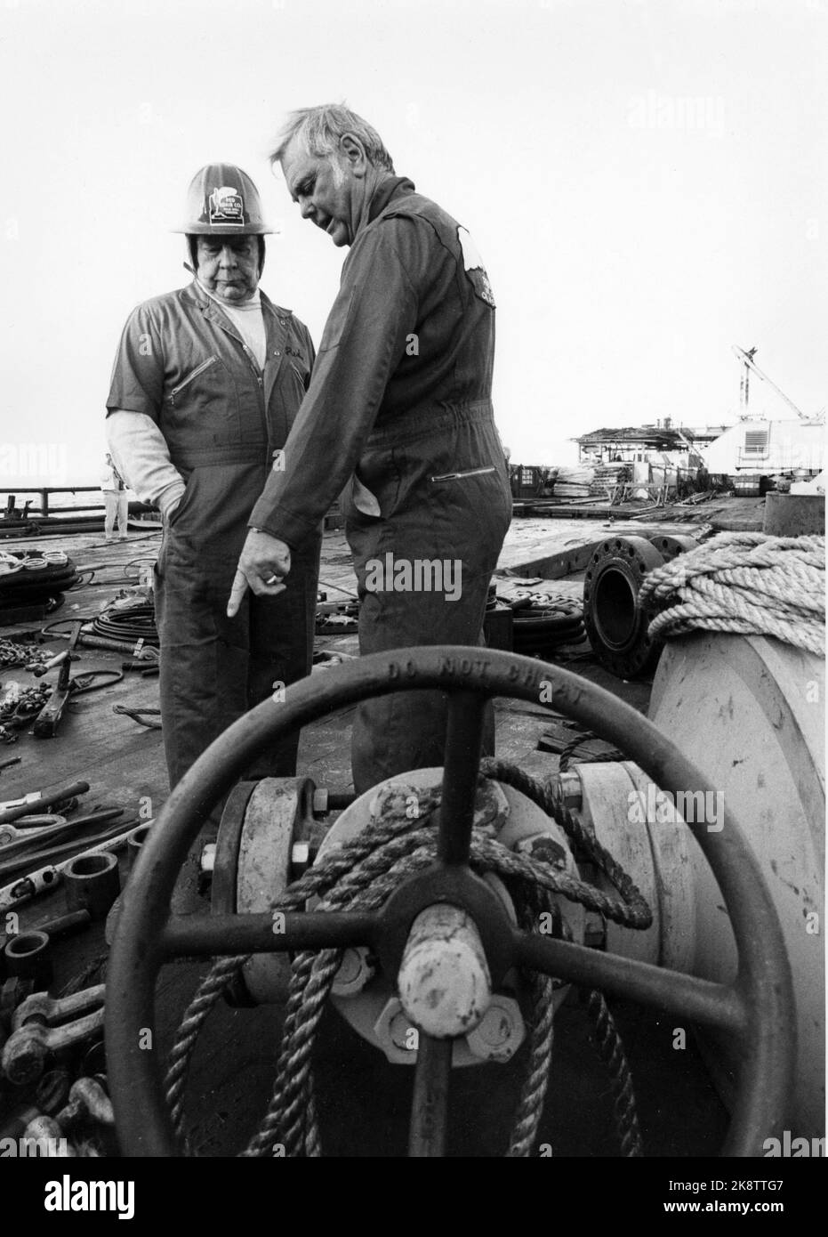 The North Sea 197704. Blowing on the Bravo platform on the Ekofisk ...