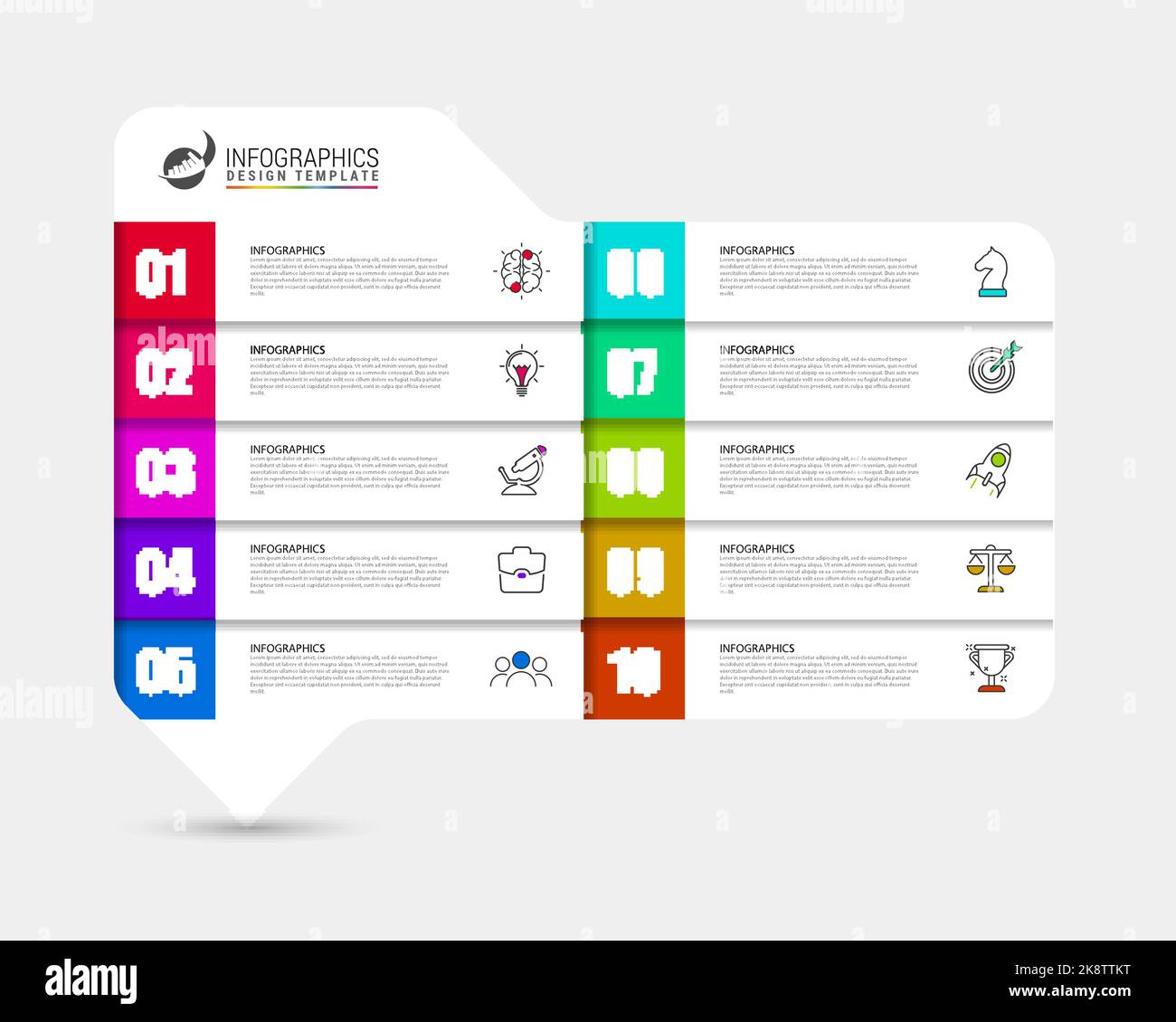 Infographic design template. Creative concept with 10 steps. Can be ...