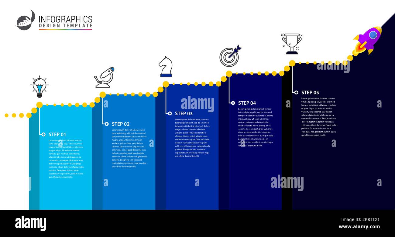 Infographic design template. Creative concept with 5 steps. Can be used ...