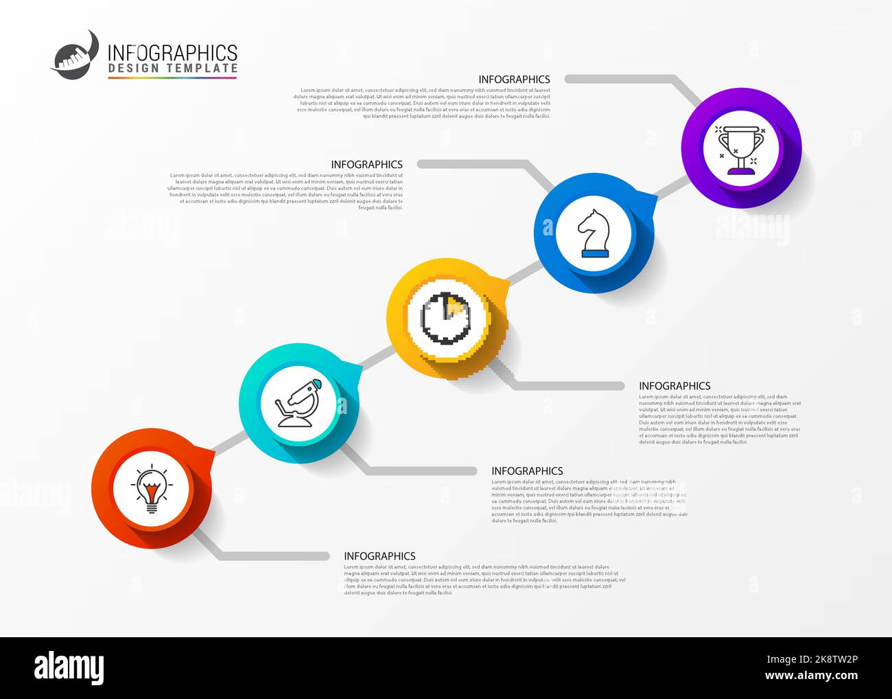 Infographic design template. Creative concept with 5 steps. Can be used ...