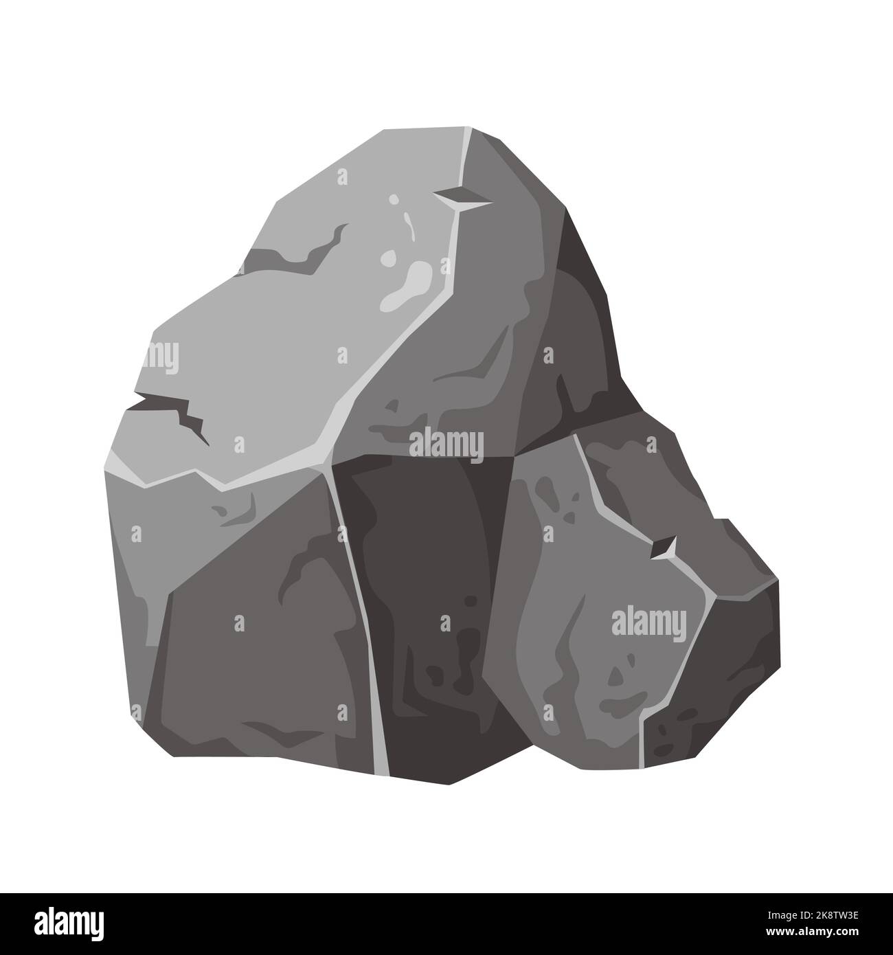 Cartoon rock of different bouldesrs. Stone of various shapes. Heap of ...