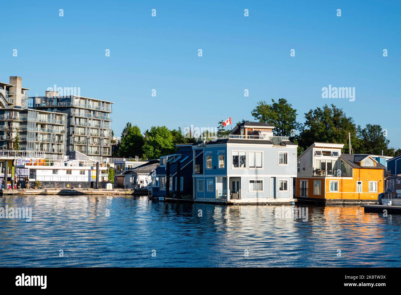 Photograph of floating homes on Victoria's waterfront. Victoria ...