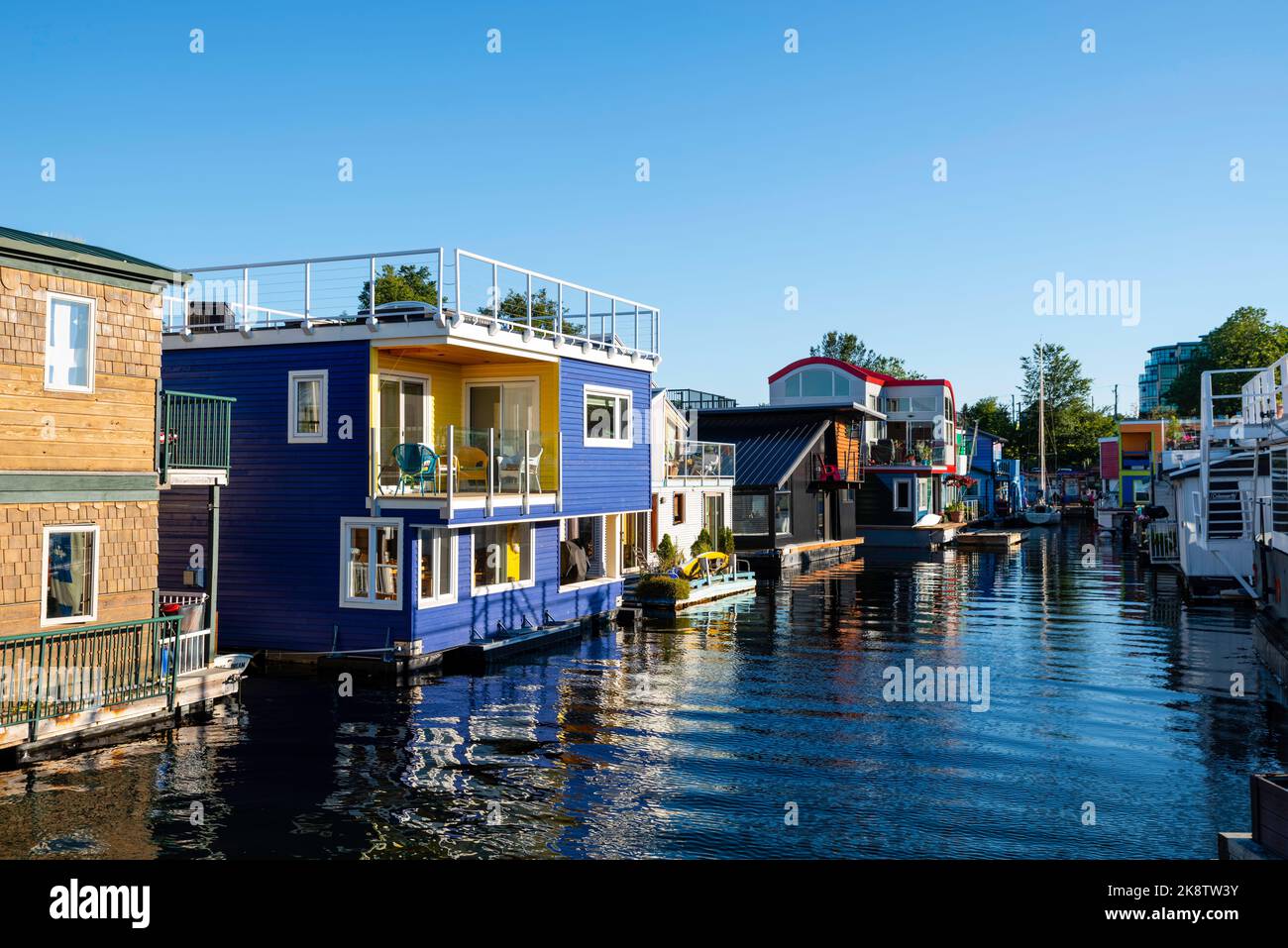 Photograph of floating homes on Victoria's waterfront. Victoria ...