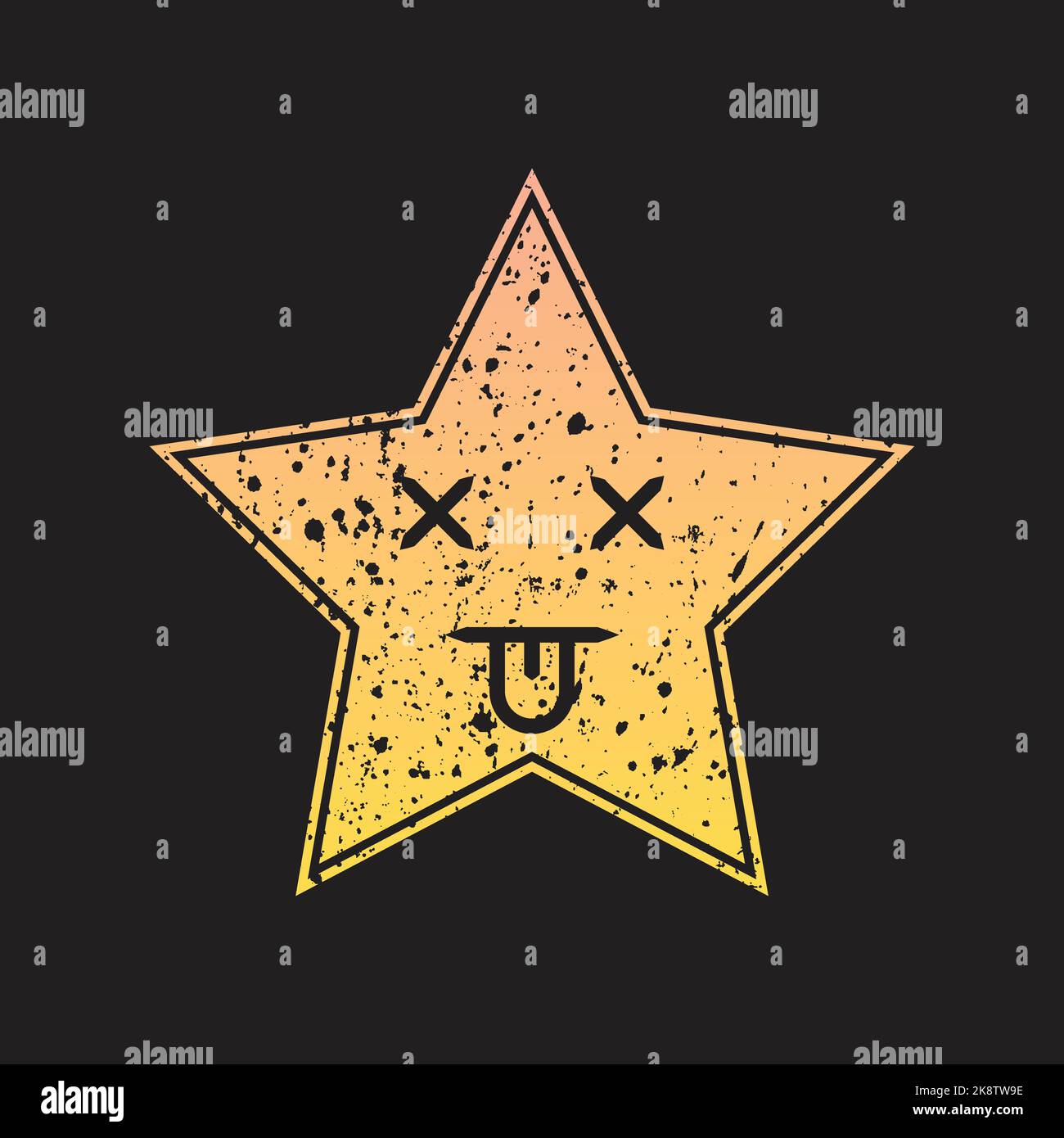 Funny emoji with gritty texture artwork design. EPS 10, Editable ...